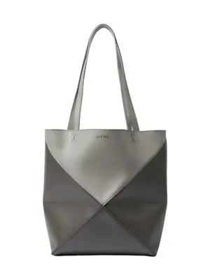 Loewe Loewe Puzzle Fold Leather Tote Bag Grey