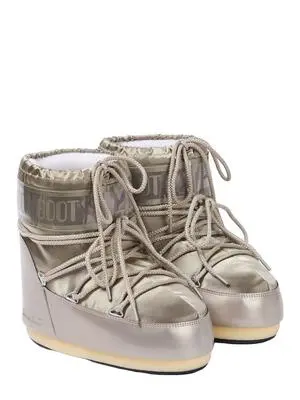 Moon Boot Icon Low Glance Satin Lace-up Boots - Gold