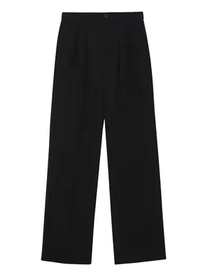 ANINE BING Carrie Wide-leg Wool Trousers - Black