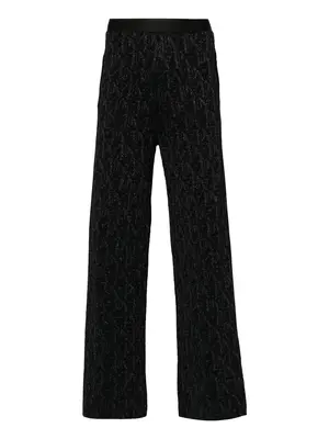 Palm Angels Monogram Jacquard Knitted Trousers - Black