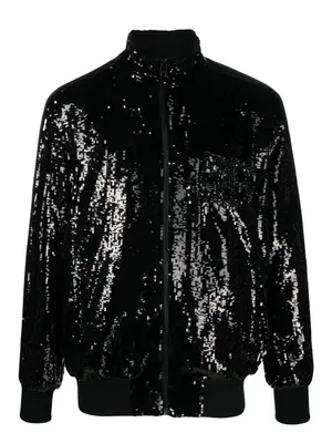 Dolce & Gabbana Sequinned Bomber Jacket - Black