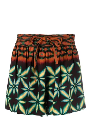 Ulla Johnson Olivinite Abstract-patterned Shorts - Orange