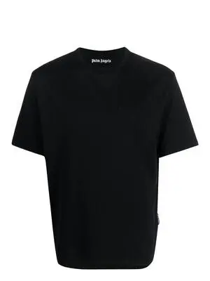 Palm Angels Monogram-embroidered Cotton T-shirt - Black