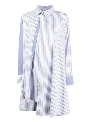 Yohji Yamamoto Asymmetric Striped Shirt - White