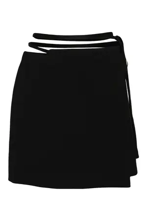 Sportmax Asymmetric Wrap Mini Skirt - Black