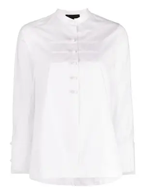 Shiatzy Chen Band-collar Poplin Shirt - White