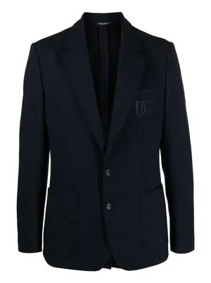 Dolce & Gabbana Portofino Logo-embroidered Blazer - Blue