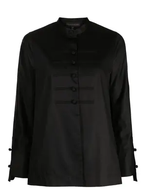 Shiatzy Chen Knotted-button Poplin Shirt - Black