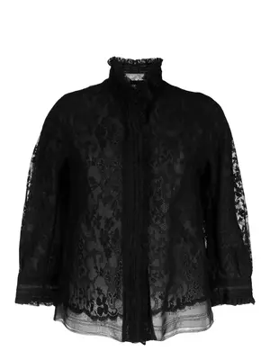 Shiatzy Chen Organza Lace-overlay Jacket - Black
