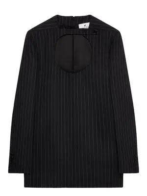 COURREGES Pinstripe Cut-out Blazer - Black
