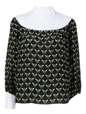 Isolda Ronnie Bee-print Blouse - Green
