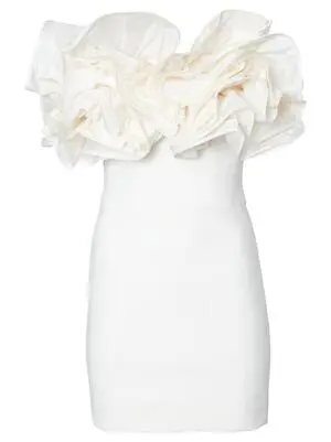Carolina Herrera Ruffled Strapless Minidress - White