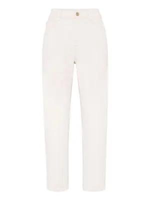 Brunello Cucinelli Monili Chain Straight-leg Jeans - Neutrals