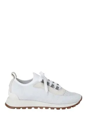 Brunello Cucinelli Knitted Low-top Sneakers - White