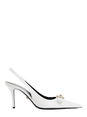 Versace Medusa '95 85mm Leather Pumps - White