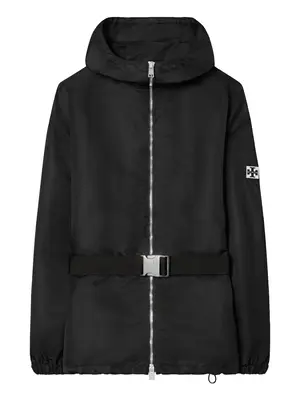 Tory Burch Logo-appliqué Hooded Jacket - Black