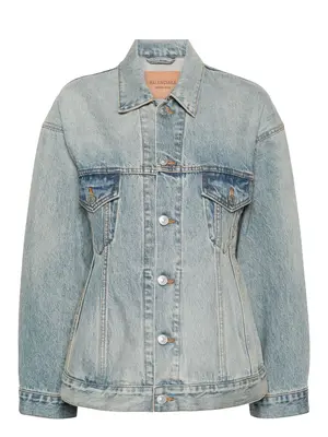Balenciaga Hourglass Denim Jacket - Blue