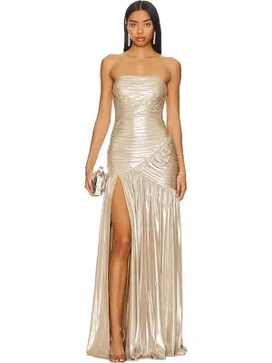 Retrofete Josie Metallic Dress - Champagne