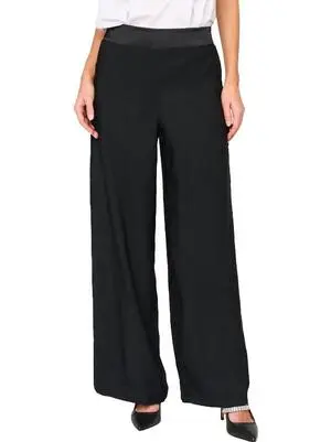 GIBSONLOOK Solstice Wide Leg Satin Pants - Black