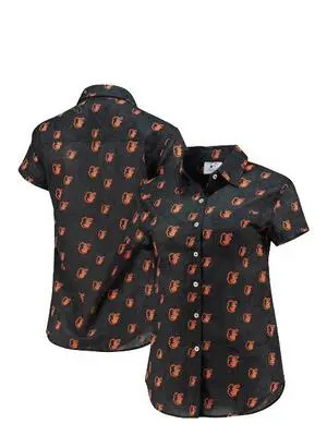 FOCO Floral Button-up Shirt - Black