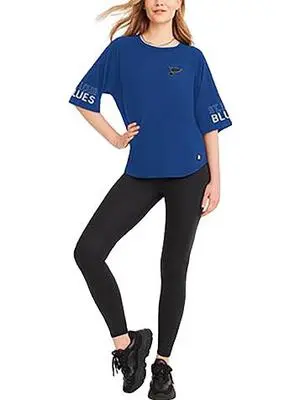 Dkny St. Louis Blues Diana Tri-blend Oversized T-shirt - Blue