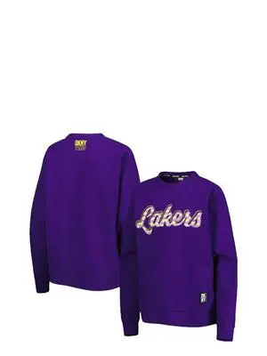 Dkny Los Angeles Lakers Regina Raglan Pullover Sweatshirt - Purple