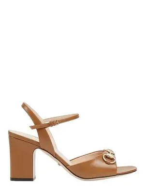 Gucci Leather Horsebit Sandal - Brown