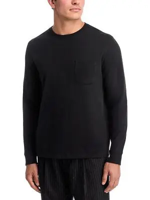 Vince Long Sleeve Crewneck Pocket Tee - Black