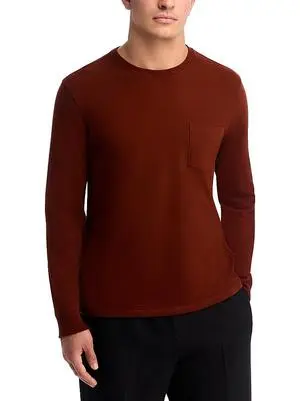 Vince Long Sleeve Crewneck Pocket Tee - Copperhead