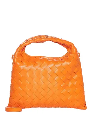 Bottega Veneta Bottega Veneta Hop Bag In Woven Leather Orange