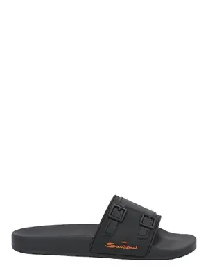 Santoni Rubber Pool Slides Black
