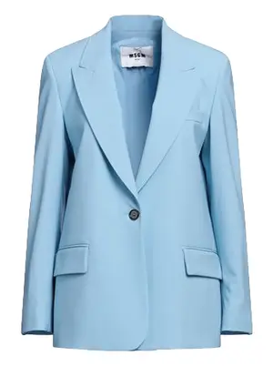 MSGM MSGM Single-Breasted Blazer Blue