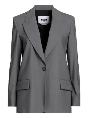 MSGM MSGM Single-Breasted Blazer Grey