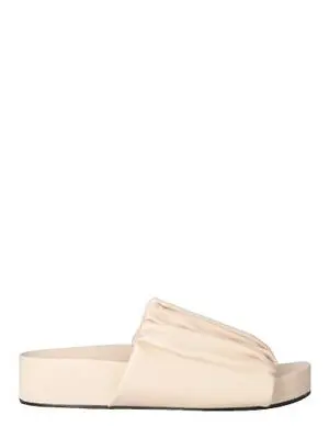 JIL SANDER Leather Wedge Slide Sandals - Pink