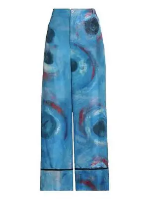 Marni Printed Silk Pants - Blue