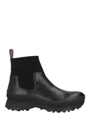 JIL SANDER Leather Ankle Boots - Black