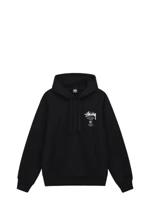 StÜssy World Tour Printed Hoodie - Black