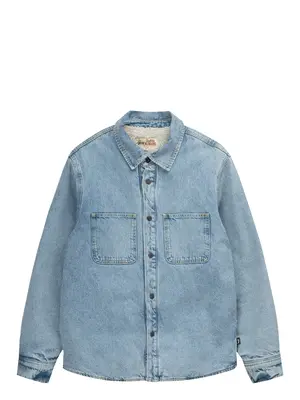 StÜssy Sherpa Lined Denim Shirt 'stone Washed - Blue