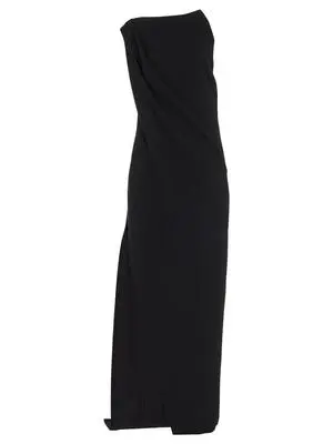 Brandon Maxwell The Alina Double-wool Crepe Maxi Dress - Black