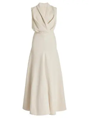 BRANDON MAXWELL The Emelie Wrapped Silk Crepe Maxi Dress