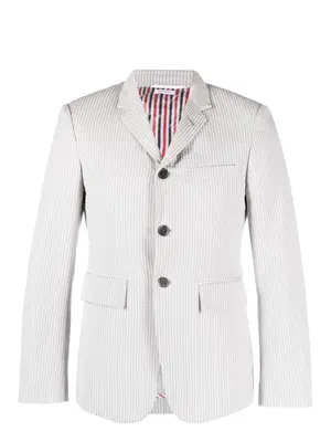 Thom Browne Stripe-print Seersucker Blazer - Grey