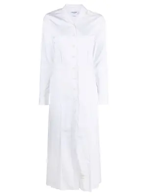 Thom Browne Pleated Shirtdress - White