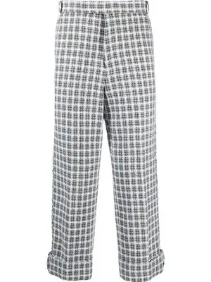 Thom Browne Checked Tailored Trousers - Grey