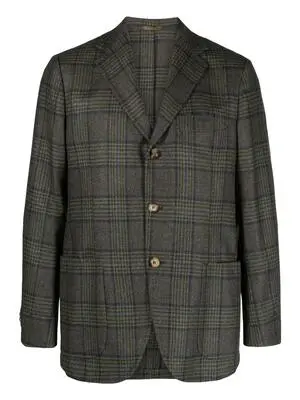 SARTORIO NAPOLI Plaid-check Wool Blend Blazer - Grey