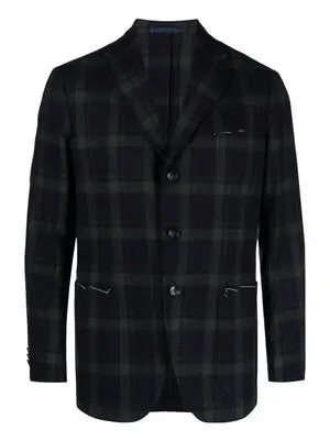 SARTORIO NAPOLI Plaid-check Virgin Wool Blazer - Grey