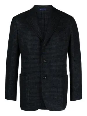SARTORIO NAPOLI Plaid-check Wool Blend Blazer - Black