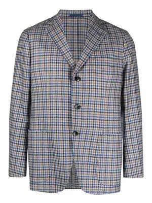 SARTORIO NAPOLI Plaid-check Single-breasted Blazer - Grey