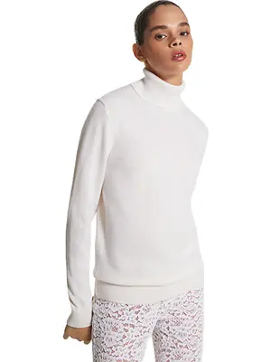 Michael Kors Joan Cashmere Turtleneck Sweater - White