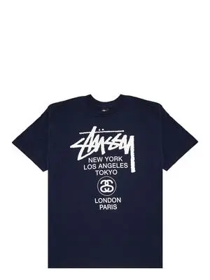 StÜssy World Tour Tee 'navy - Blue
