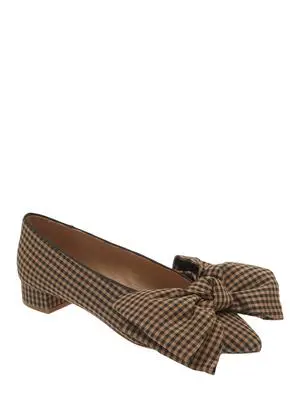LOEFFLER RANDALL Loeffler Randall Noa Bow Block Heel Pumps Brown/black Check